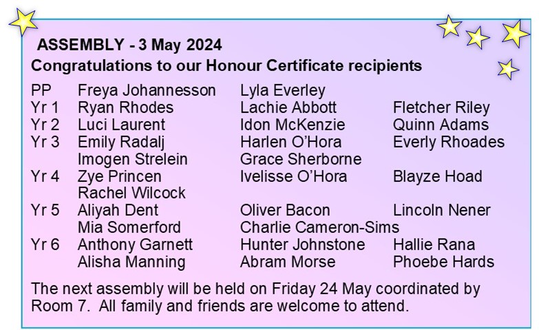 MPS Honour Roll